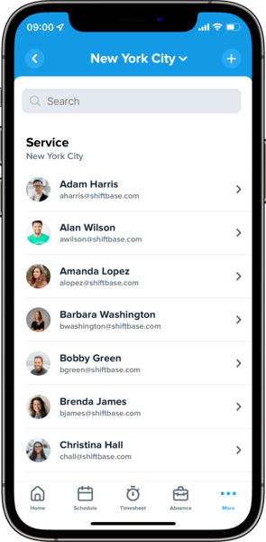 Mobile app - Shiftbase